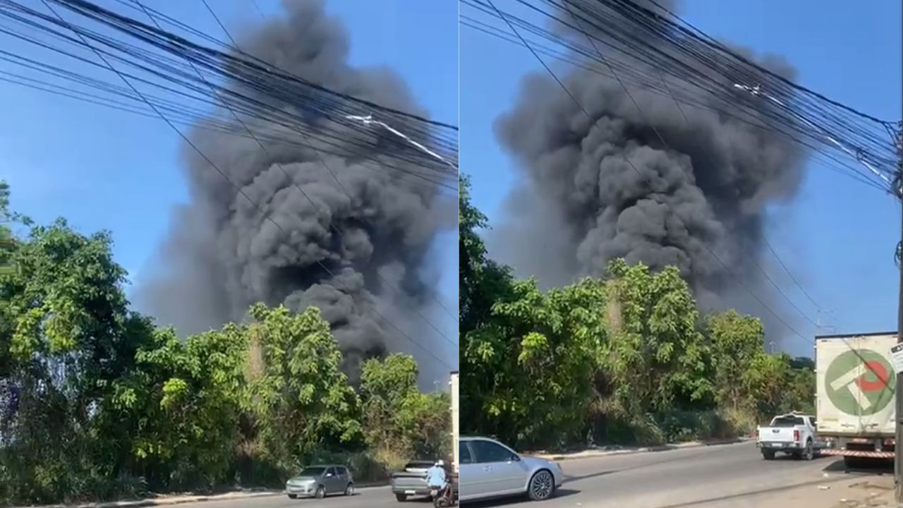 Incêndio atinge área de mata no Distrito Industrial - Segundo a Segundo